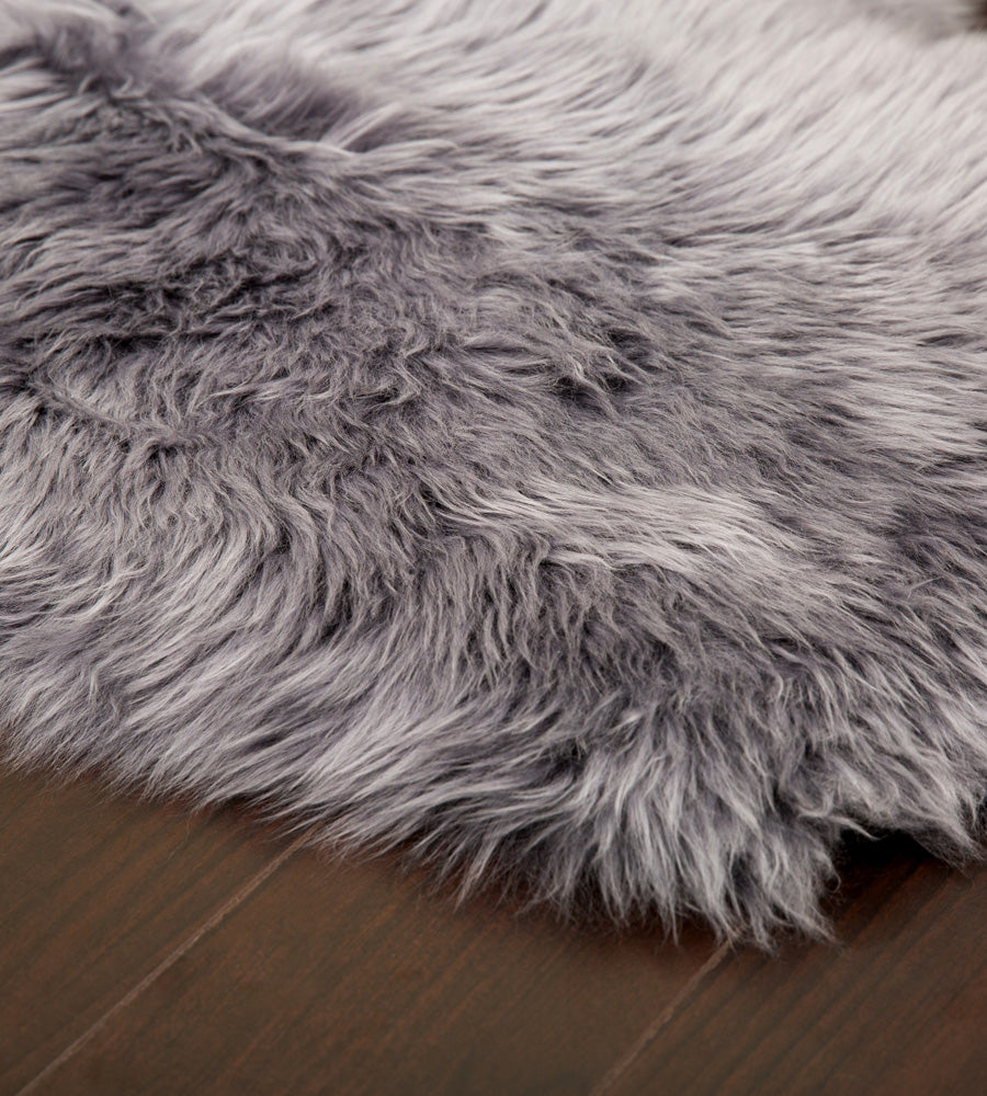 Grey 6-Pelt Sheepskin Rug | Sexto sized lambskin, 5.5 x 6 ...