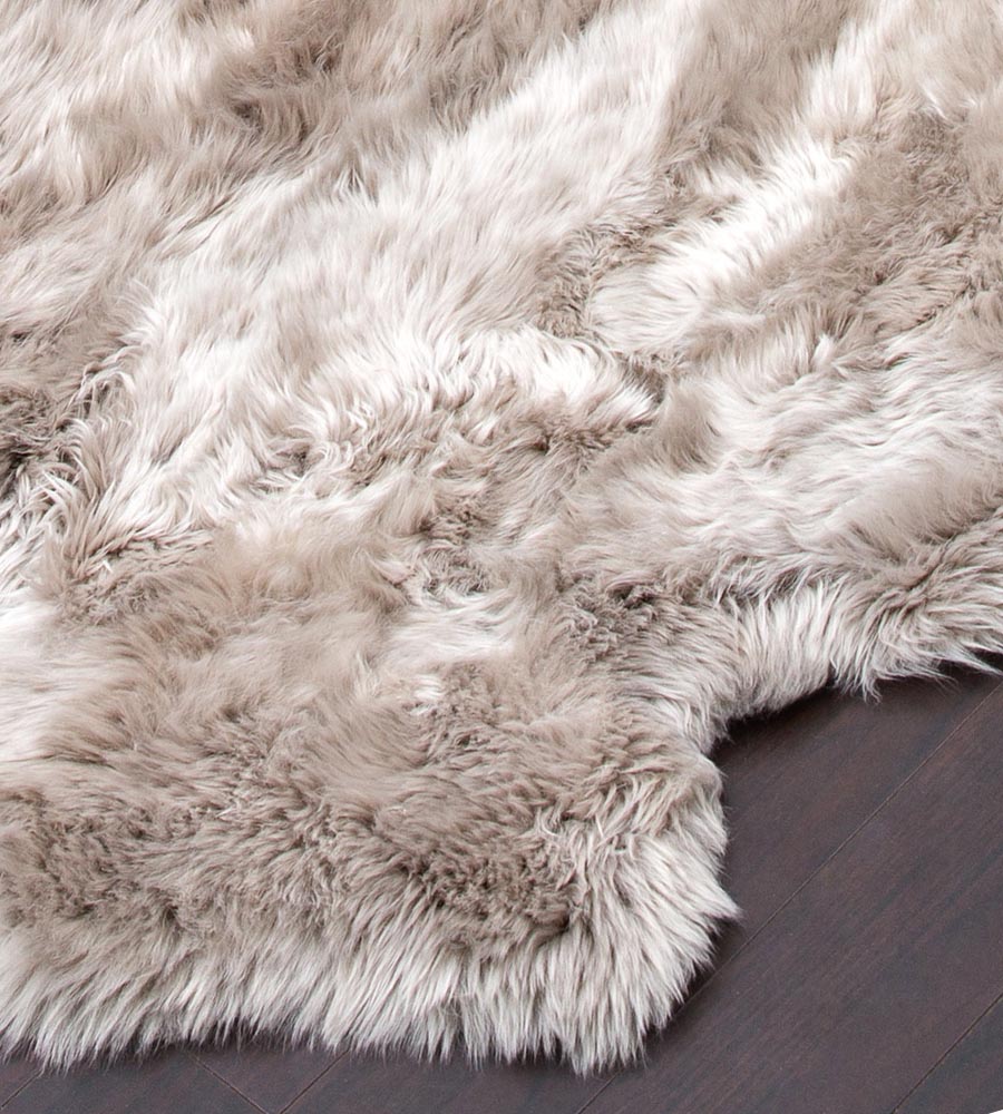 Stone Sexto Sheepskin Rug | 6 joined pelts | SheepskinShop.com